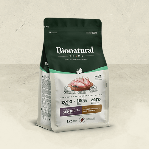 BIONATURAL PRIME CÃES RAÇAS PEQUENAS SÊNIOR 7+ FRANGO